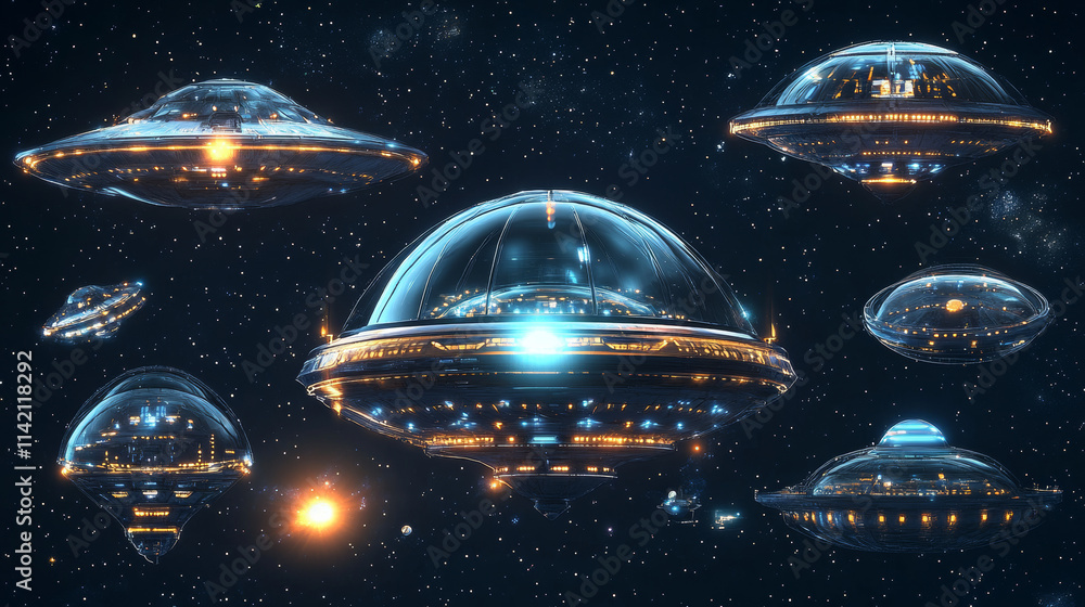 Flying ufo saucer animation sprite sheet effect. Alien spaceship ...