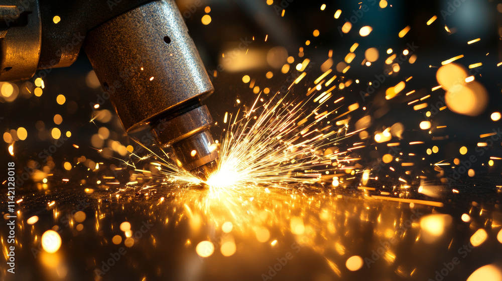 Metal weld spark light effect. Firework flare isolated on transparent ...