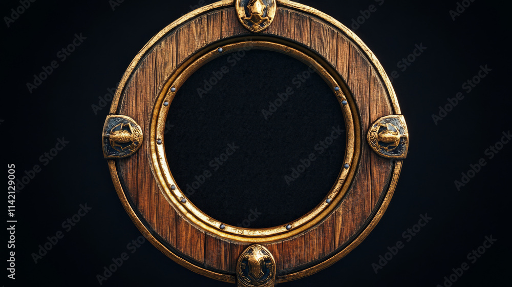 Ilustración de Stock Fantasy ui game circle avatar rank level frame ...