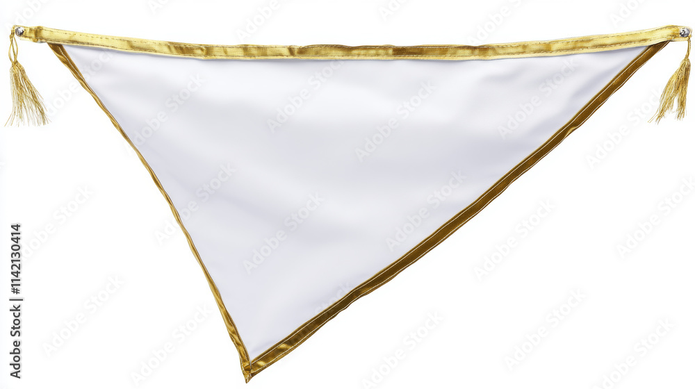 White horizontal pennant mockup, Empty medieval flag vector banner ...