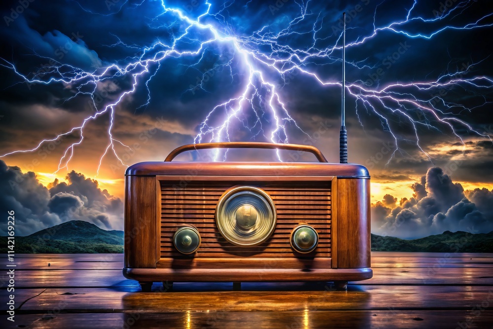 Vintage Radio Action Shot: Retro Broadcast, Classic Radio Waves ...