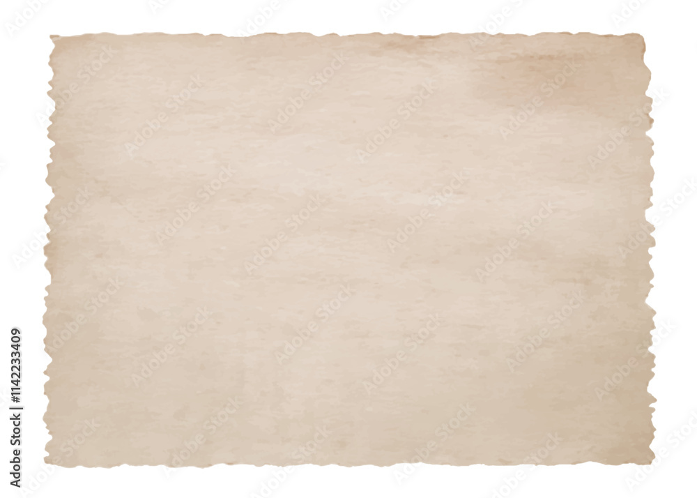 Old antique paper texture with torn ripped jagged edges. Vintage worn ...