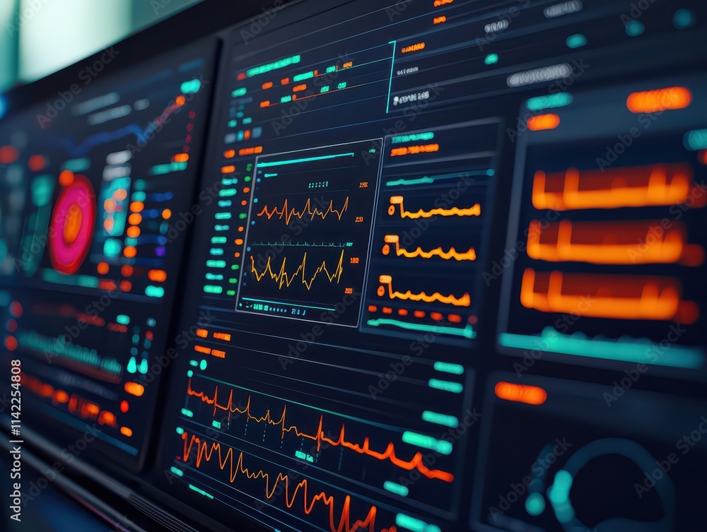 Medical dashboard displaying patient health info clinical environment ...