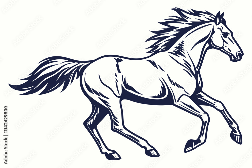 Vector de Stock Horse Galloping, A dynamic pose showing the motion of a ...