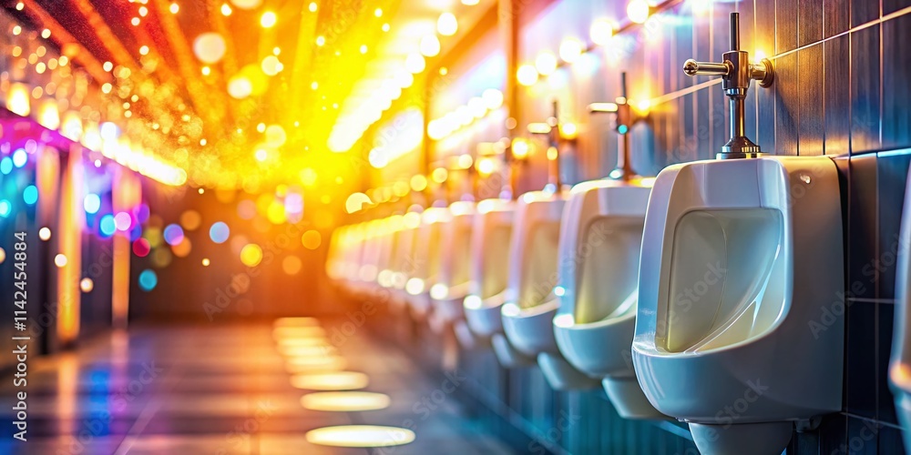 Bokeh Bathroom Urinal Photography, Blurred Background, Restroom Sign ...