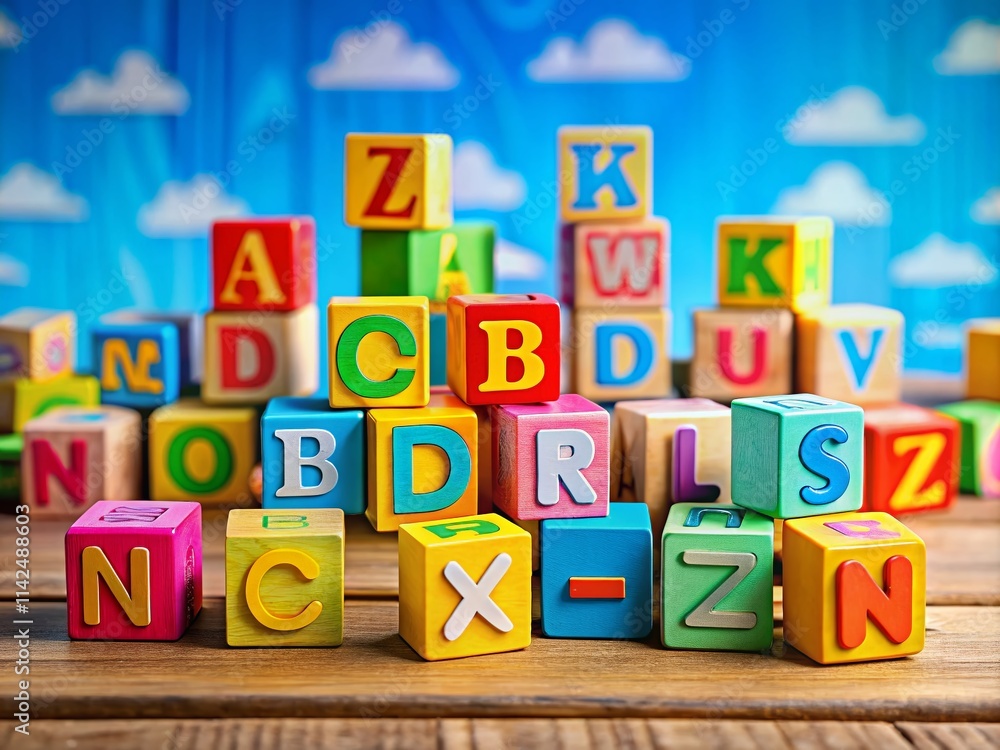 Colorful Alphabet & Number Blocks, Educational Toy, Kids Learning ...