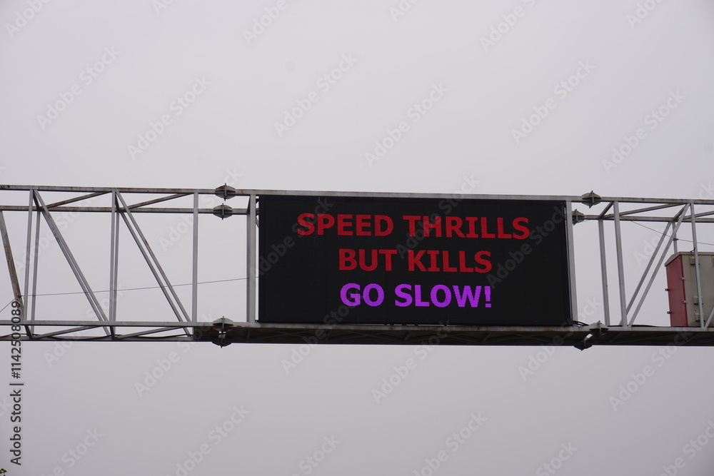 LED giant screen for warn drivers to avoid over speeding, Speed thrills ...