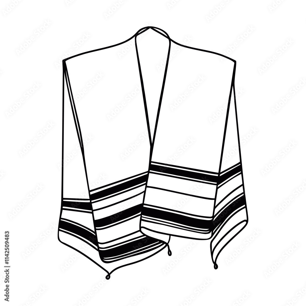 Jewish Tallit vector Illustration Isolated on white background Stock ...