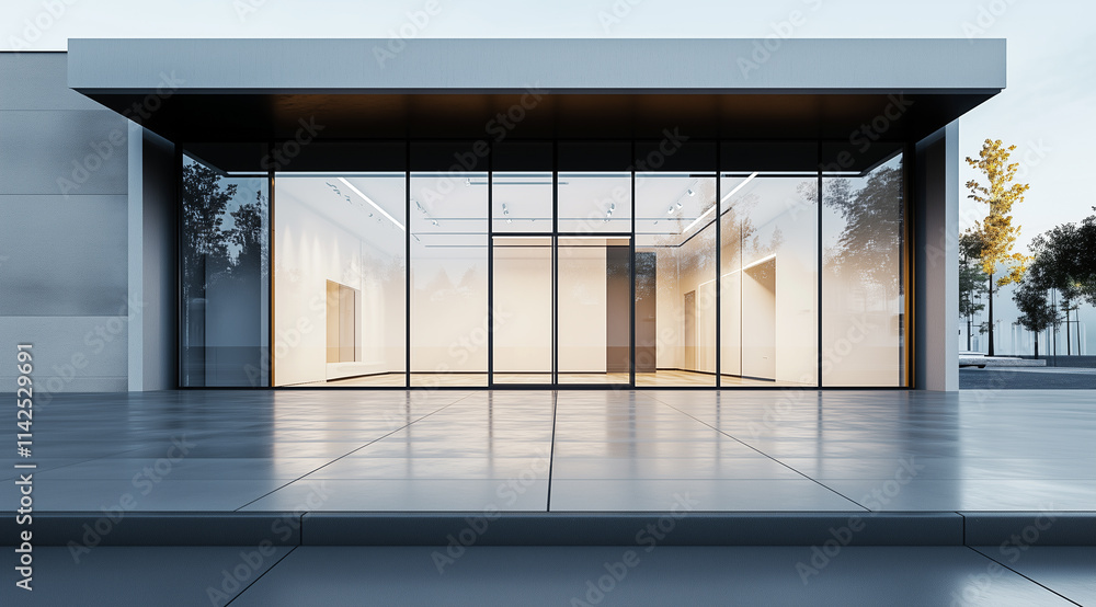 Mockup storefront, shop facade and window. Template for storefront ...
