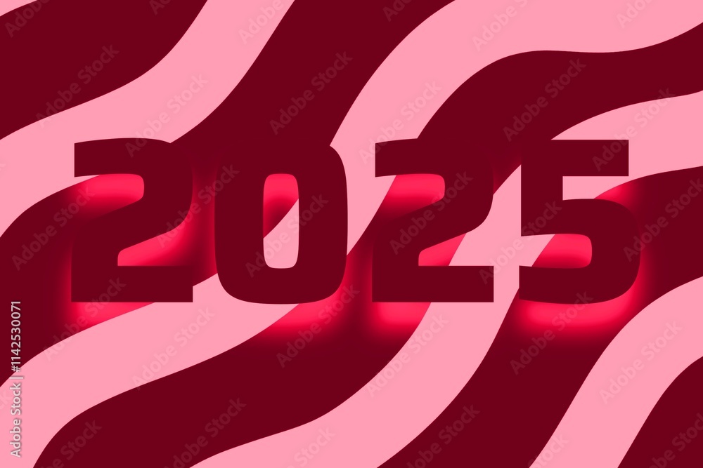 2025, 2025 year, 2025 background, happy new year 2025, red background ...