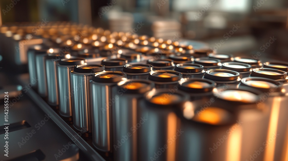 Lithium-ion cylindrical battery cells manufacturing process in a modern ...