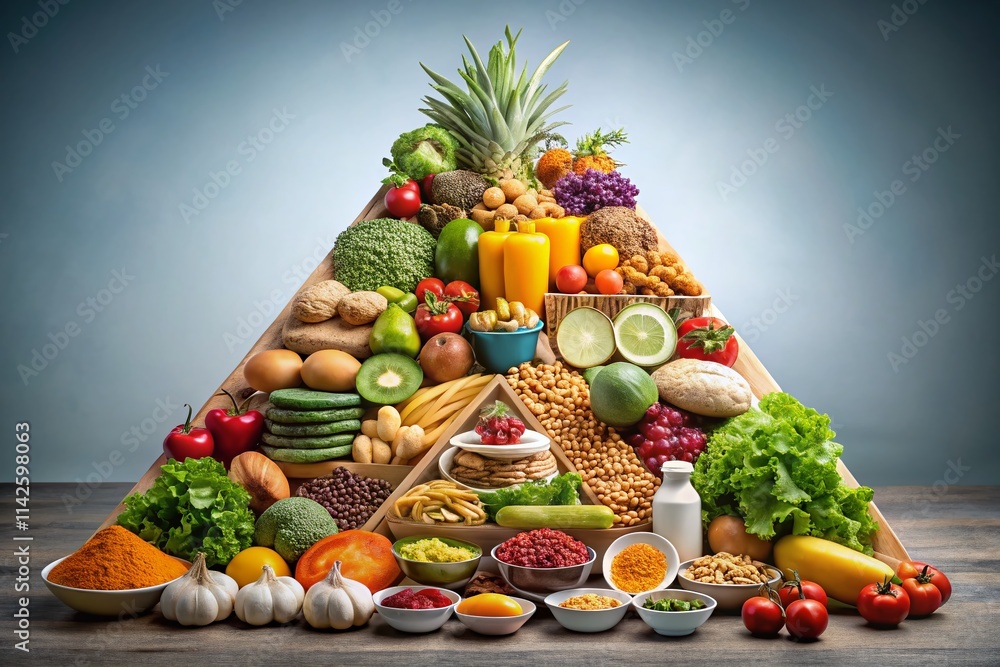 Food Pyramid Biology: High-Resolution Image, Dietary Guidelines ...