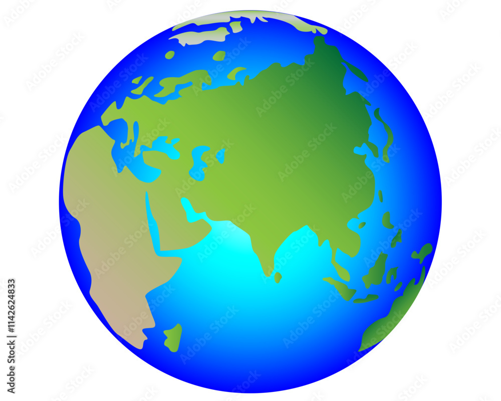 Planet Earth - Africa, Europe, Asia and Oceania - vector full color ...