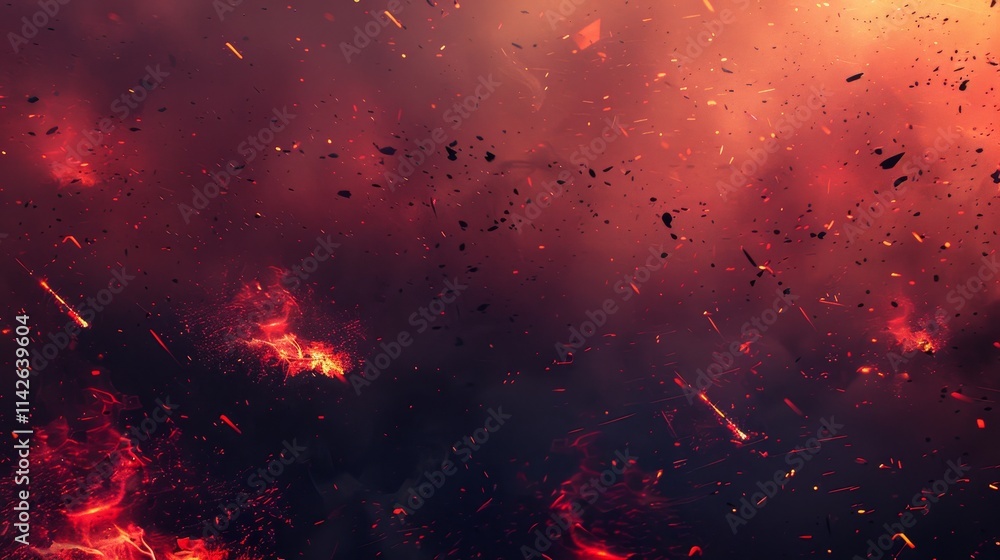 Floating ember sparks background png with transparent overlay for ...