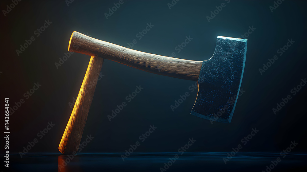 Dark Wood-Handled Axe, Rustic Tool, Sharp Blade, Aged Metal, Dramatic ...