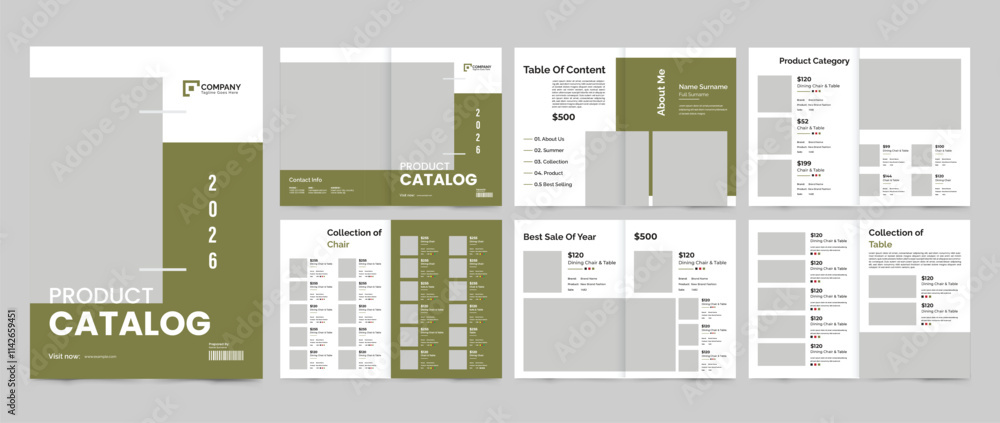 product catalog brochure design template, furniture Product collection ...