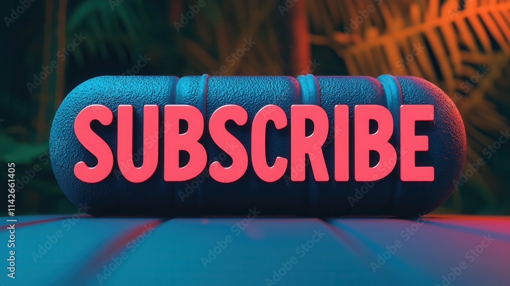 Bright subscribe button highlighting digital engagement with vibrant ...