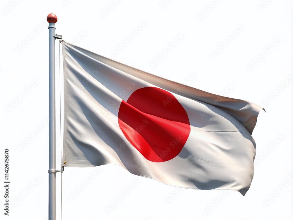 Japan Flag White Background Image, Japanese Flag, Rising Sun Flag ...
