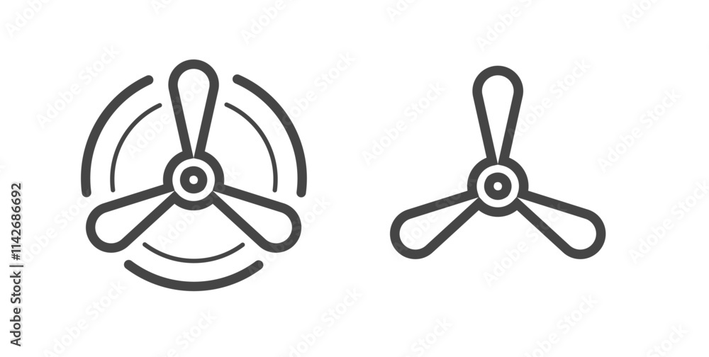 Propeller fun icon line stroke rotating vector simple graphic pictogram ...