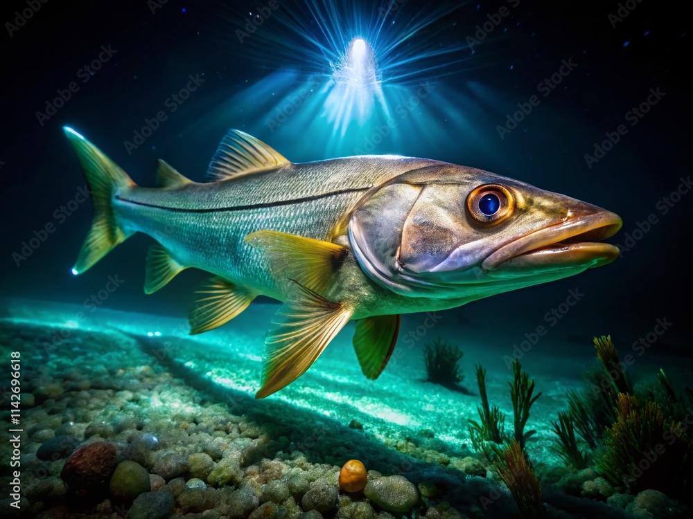 Long Exposure Snook Fish Photography: Nighttime Coastal Waters ...