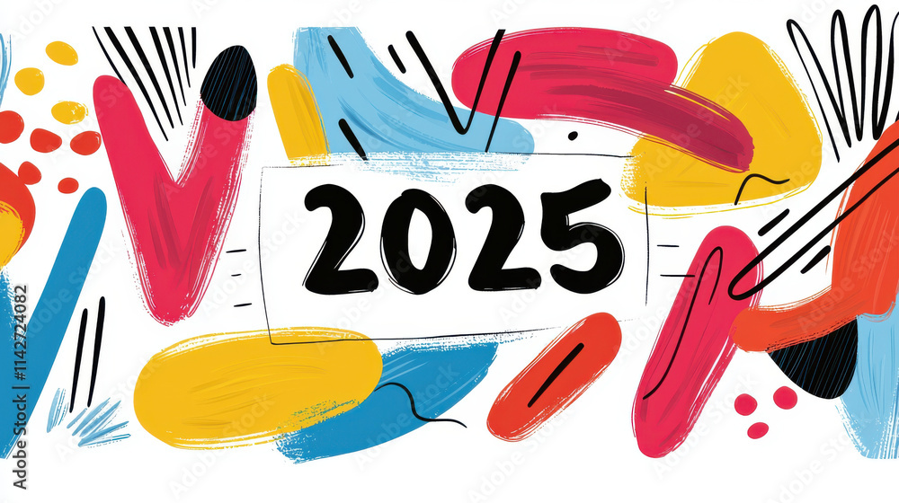2025 Vision Board concept. Creative vision board featuring colorful ...