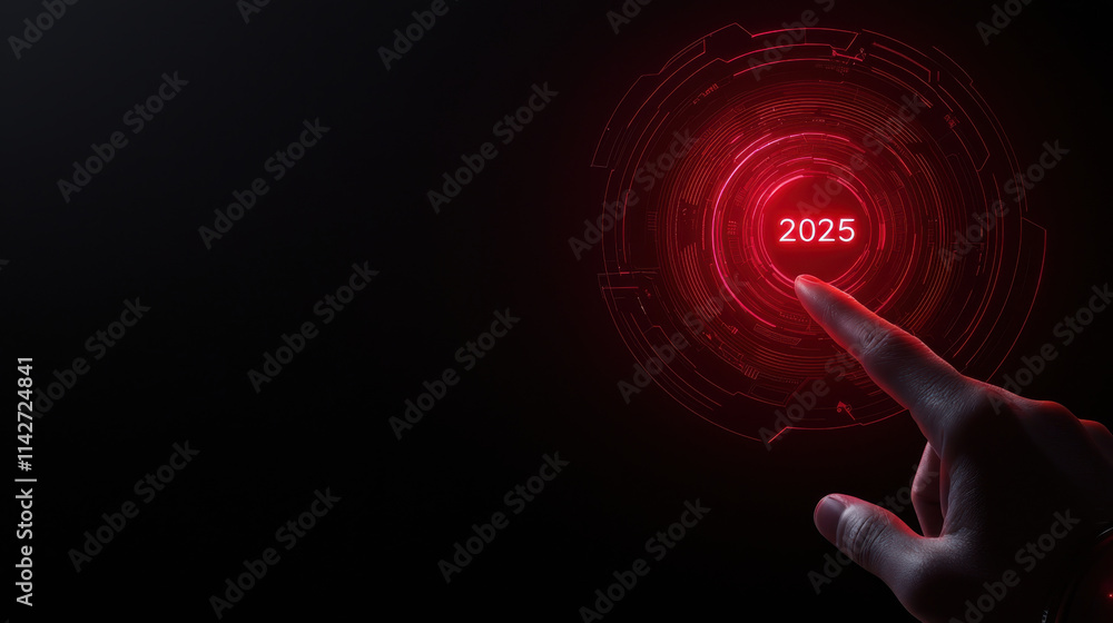 Ilustración de Stock 2025 Vision Board concept. Futuristic interface ...