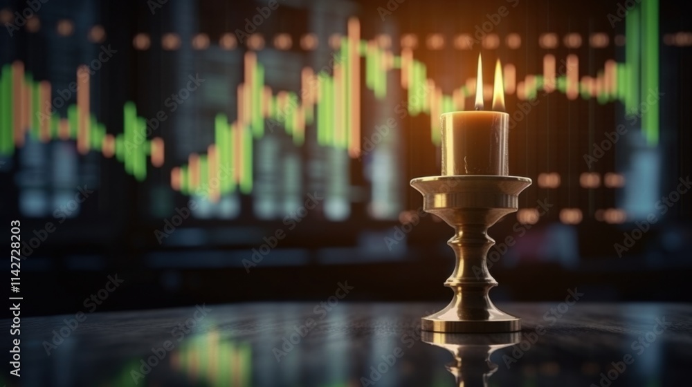 Stock market candle stick chart going up. Trading graph analysis. Stock ...
