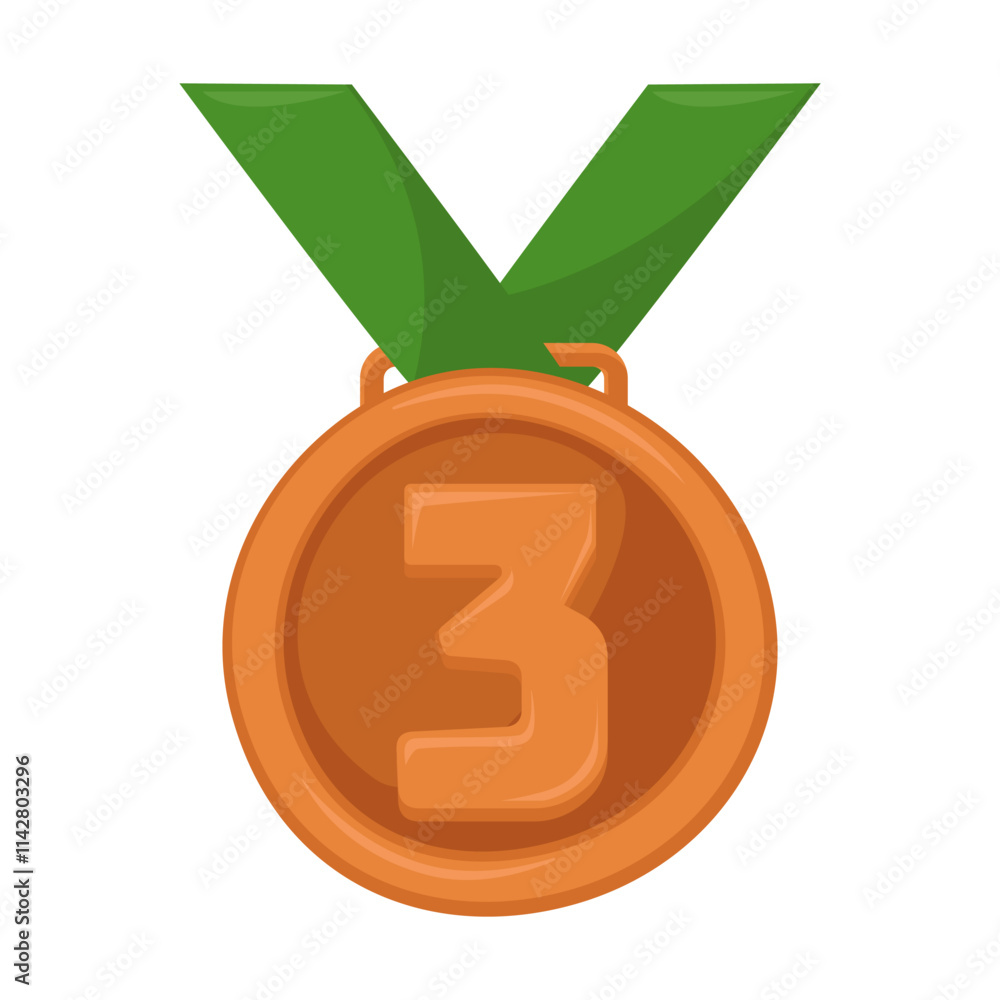 3rd Place Medal Emoji Icon Illustration. Award Vector Symbol Emoticon ...