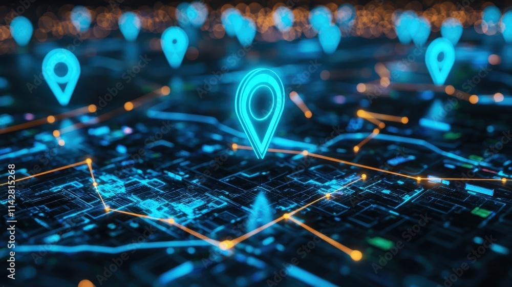 Navigation pins on city map. Navigate mapping locate position pins ...