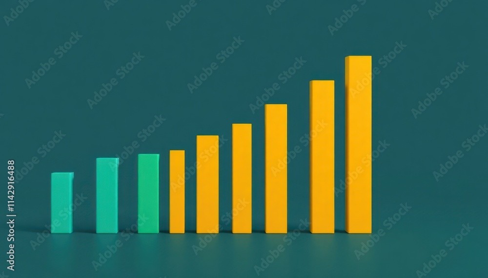 Colorful bar graph shows projected investment returns over time. Taller ...