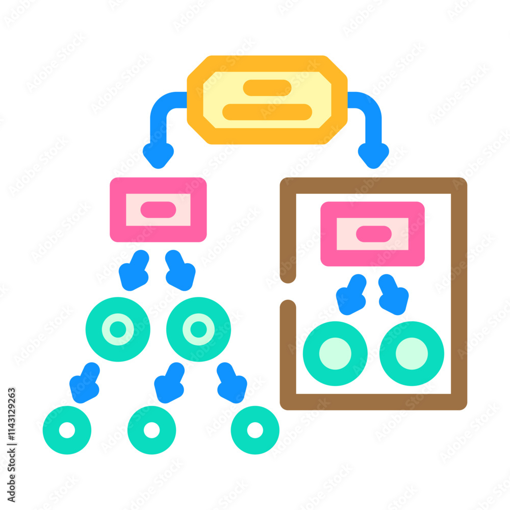 decision tree machine learning color icon vector. decision tree machine ...