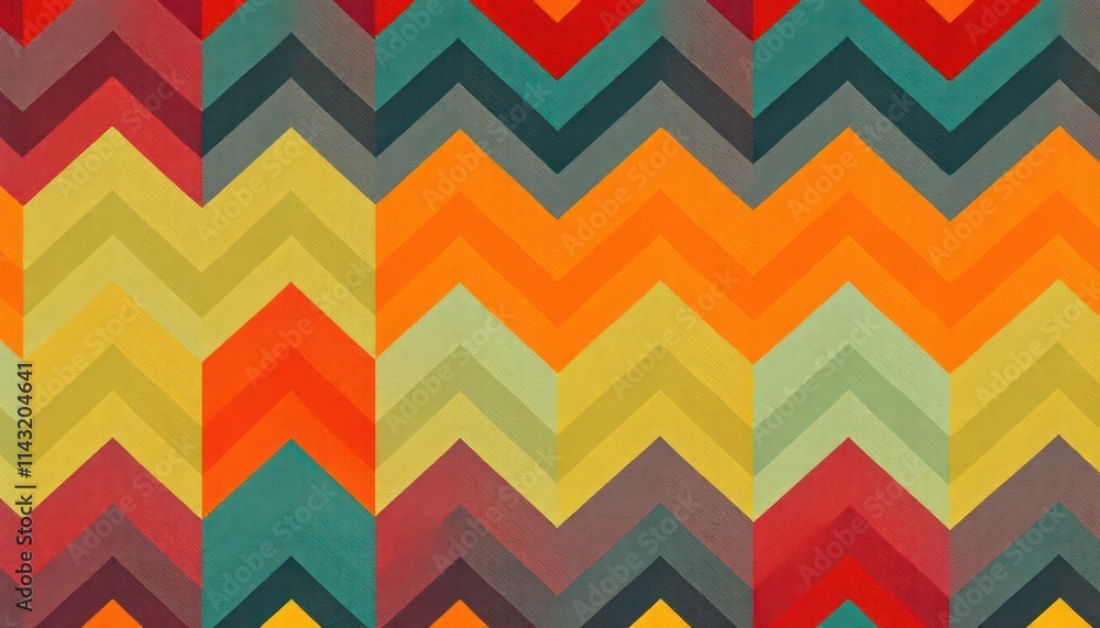 Ilustración de Stock Colorful vibrant zigzag chevron pattern creates ...