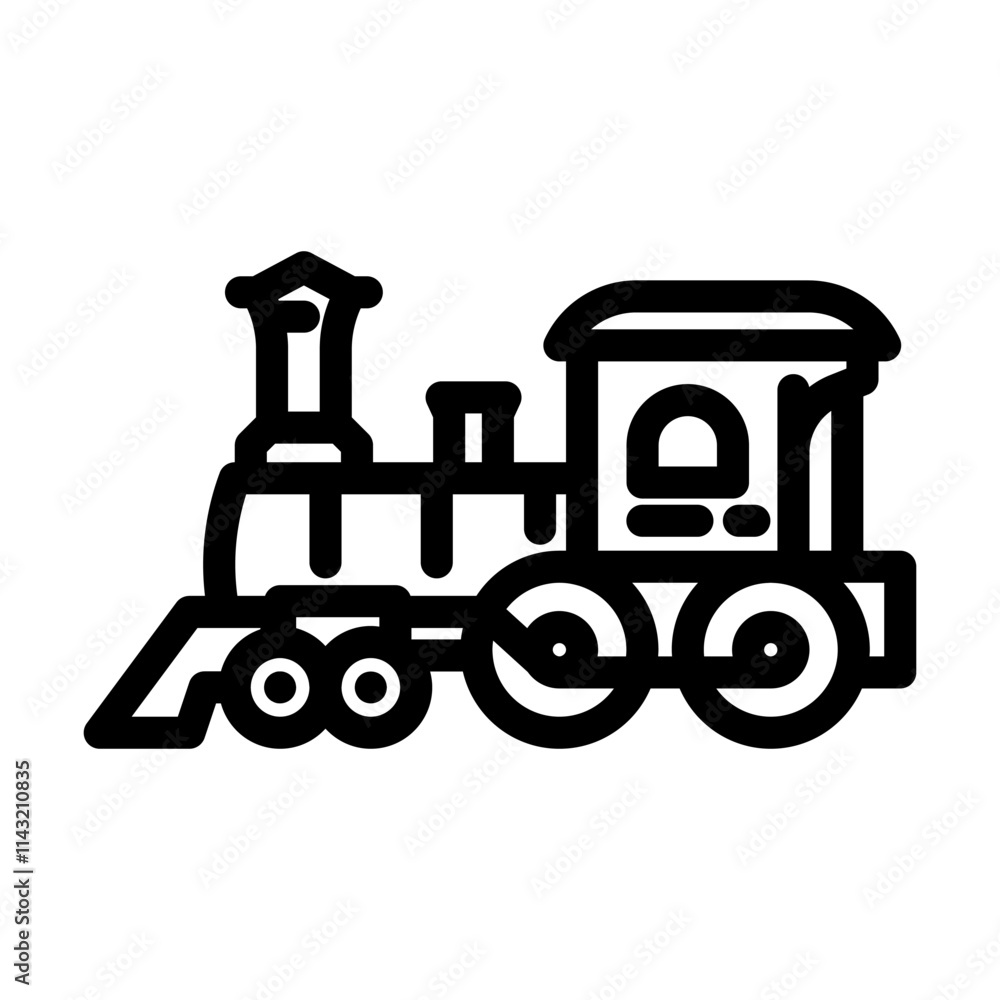 steam locomotive industry line icon vector. steam locomotive industry ...