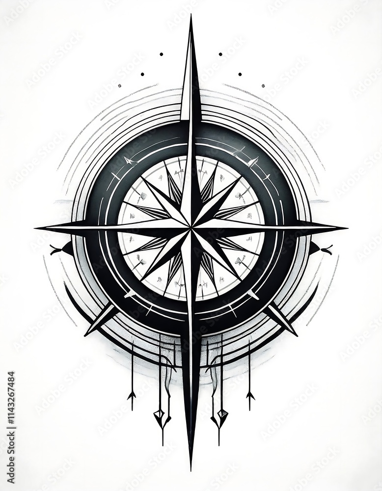 Minimalist explorer typography design featuring compass icon and clean ...