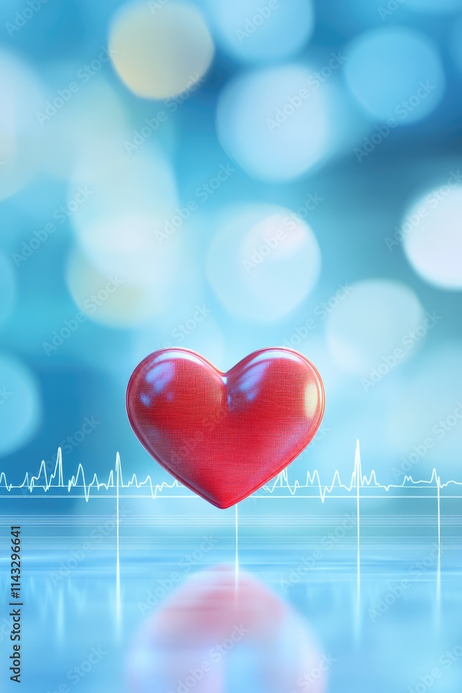 Cardiogram banner: heart graphic, health focus, pulse theme, lifeline ...