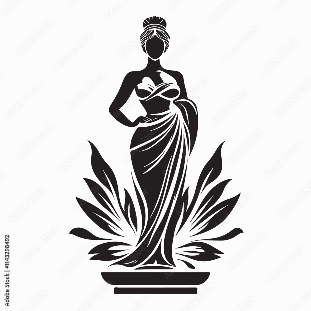 Themis Goddess of Justice Symbol of Law silhouette image vector ...