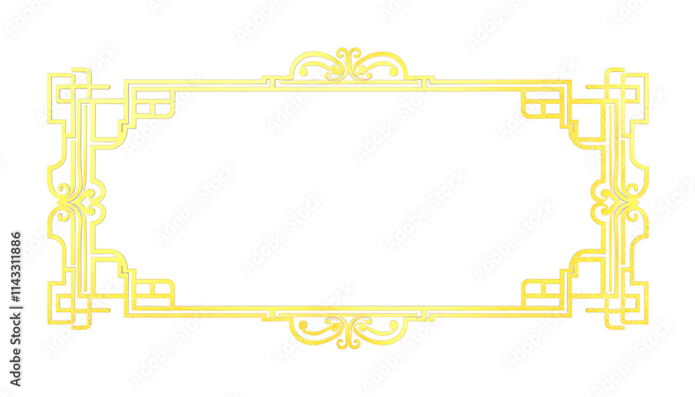 double rectangle gold vintage frame with inverted rounded corner ...