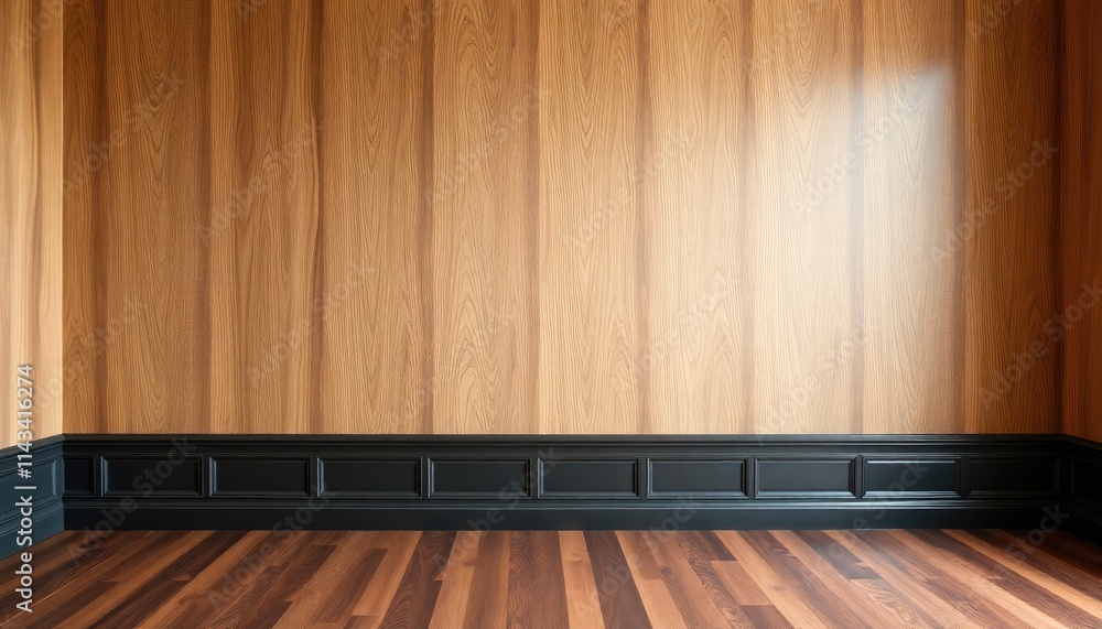 Wood Panels Living Room Wallpaper with alternating wood panel patterns ...
