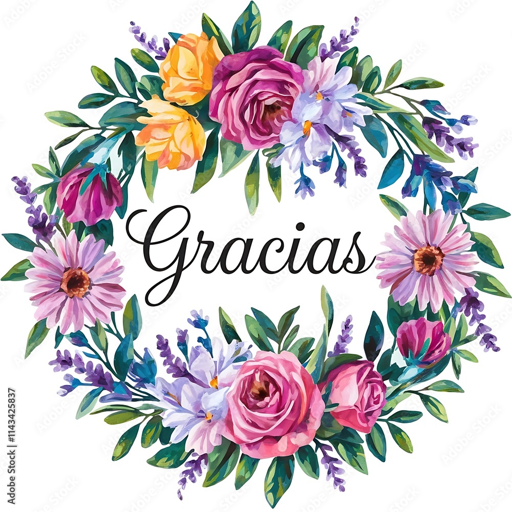 GRACIAS ( Thank you ) quote in Spanish language on light background ad ...