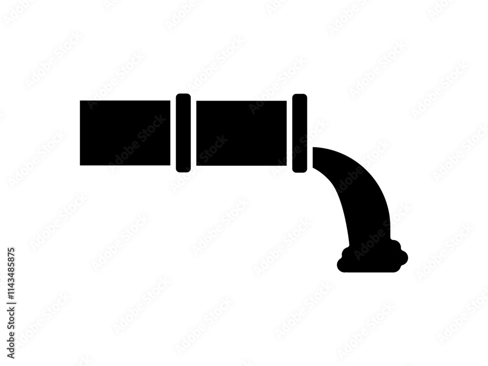 drain pipe icon, simple flat style, illustration, logo sign symbol ...