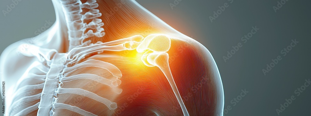 Human shoulder anatomy with rotator cuff muscles and ligaments Stock ...