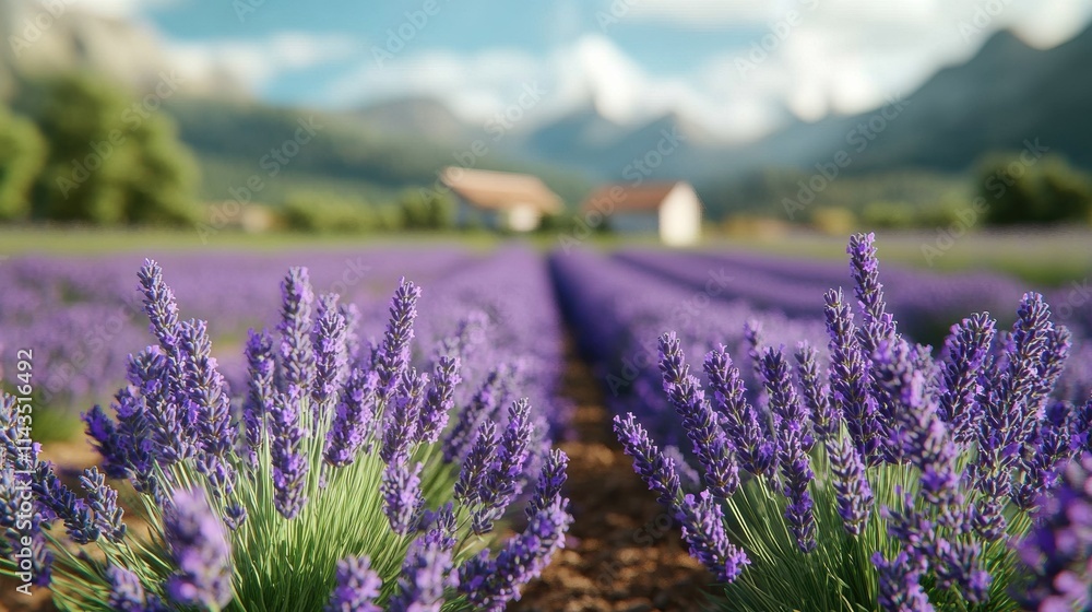 Zoom Virtual Background: Lavender field with mountains in the ...