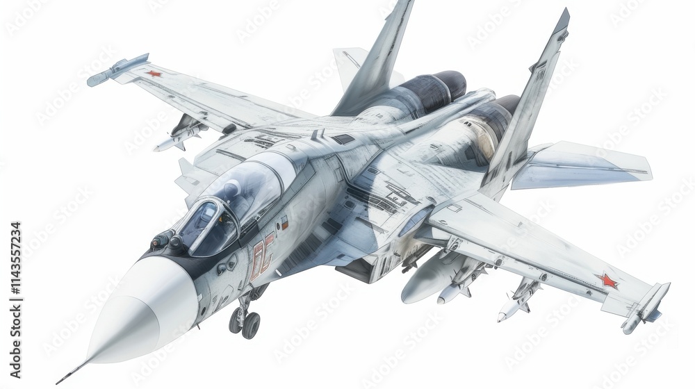 Powerful Su-35 Flanker jet, poised for flight. A masterpiece of ...