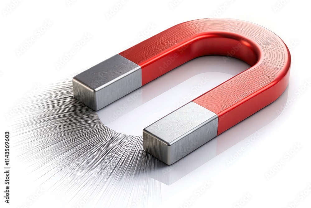 Ilustración de Stock Magnet Line Art, Magnetic Force Illustration, High ...