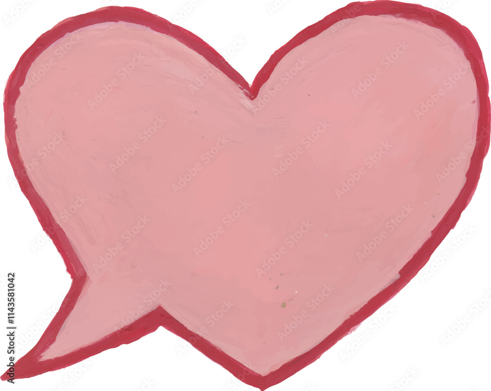 Love chat bubble blob hand drawn watercolour clipart with isolated ...