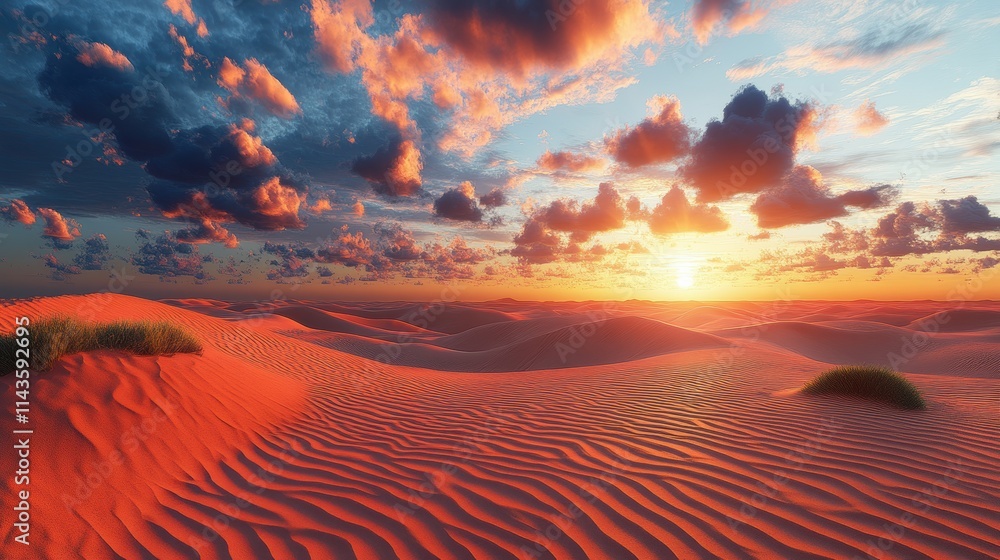 Zoom Virtual Background: Stunning sunset over desert dunes with ...