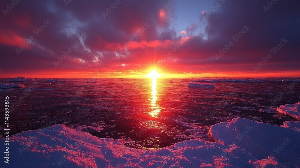 Zoom Virtual Background: Stunning sunset over icy waters, showcasing ...