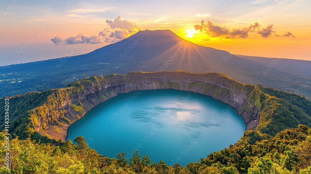 Zoom Virtual Background: Stunning view of a volcanic crater lake at ...
