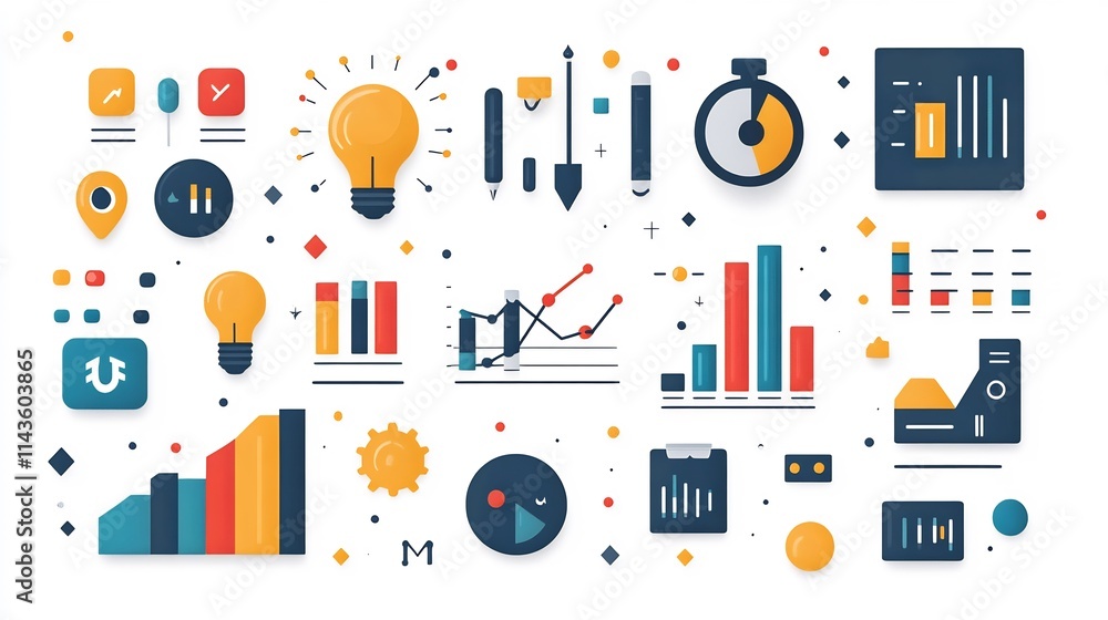 Bold Pinterest infographic template with colorful icons and data points ...