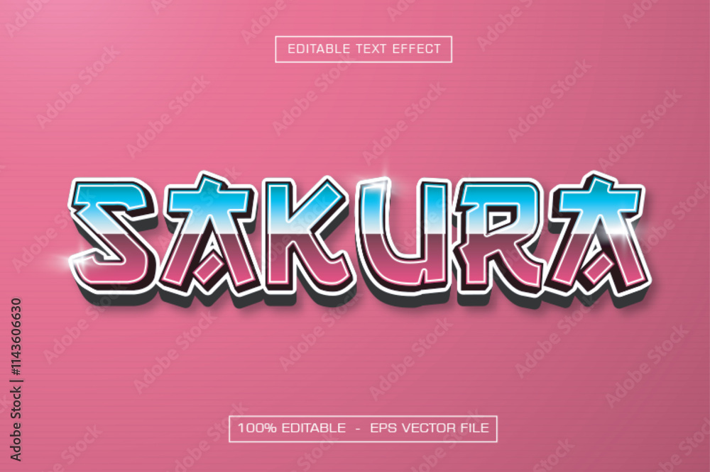 Sakura Text Effect, Editable Japan text Style Stock Vector | Adobe Stock